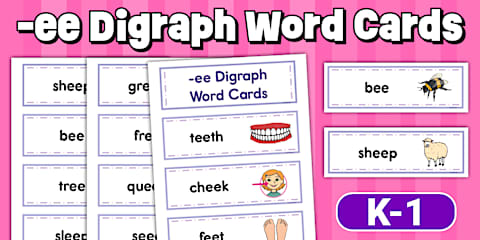wh- Digraph Word Cards