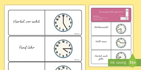 Telling the Time in German Loop Cards