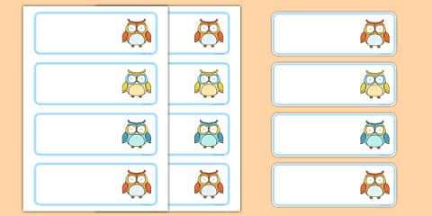 Editable Adorable Owl Theme Labels