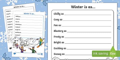 Winter Poem Writing Template