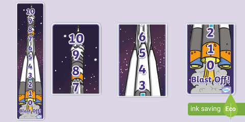 Blast Off Count Down Display Poster