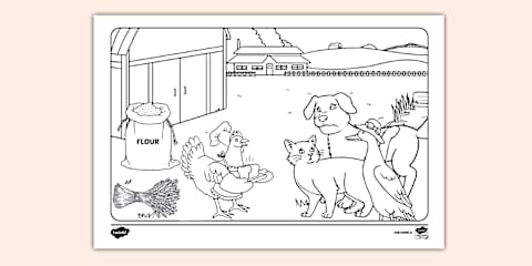 The Little Red Hen Collaborative Colouring