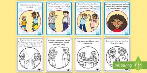 My Personal Space Bubble Trace and Color Worksheet