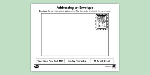 Address the Envelope Writing Worksheet
