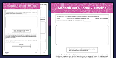 Macbeth Act 5 Scene 8 Timeline Activity Sheet