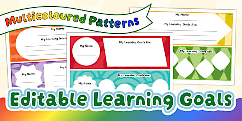 Editable My Learning Goals Display Sign