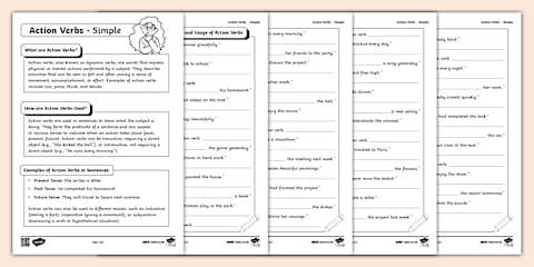 Action Verbs Word Mat