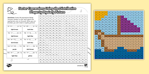 Sixth Grade Use Distributive Property To Simplify Expressions Tic Tac ...