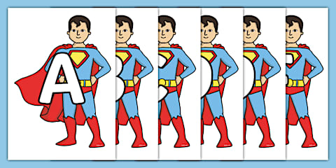 Alphabet Challenge Superhero Display Banner