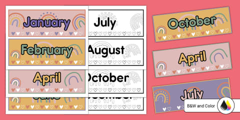 Muted Rainbows Theme Numbers 0-20 Posters