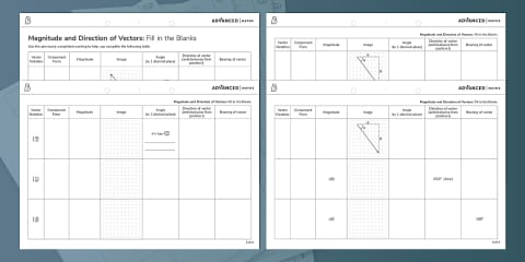 2-Dimensional Vectors Worksheet