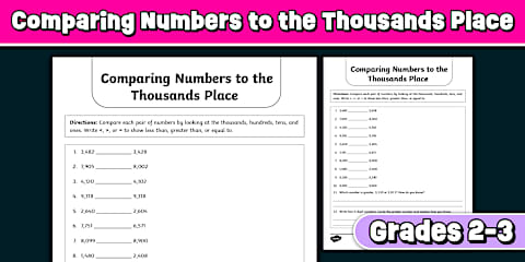 Third Grade Understanding Whole Number Place Value Worksheet
