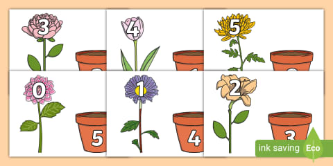 Number Bonds of 10 Flower Pot Matching Activity