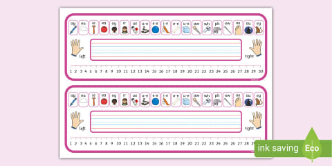 Alphabet and Number Line Desk Strip Desk Mat