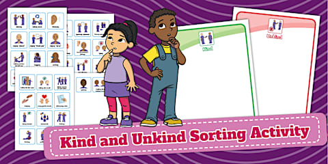 Anti-Bullying Week: Kind and Unkind Sorting Activity [Ages 3-5]