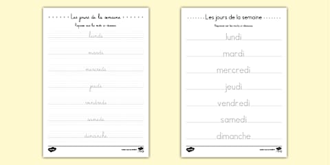 Les Jours De La Semaine - Days Of The Week French Worksheet