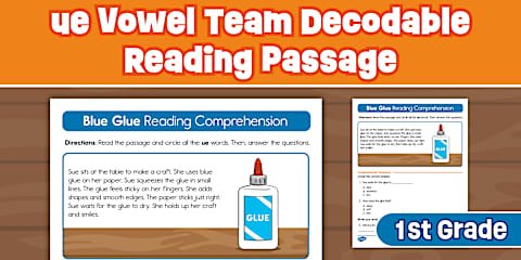 First Grade ee Vowel Team Decodable Reading Passage Comprehension Worksheet