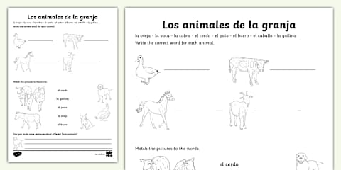 Pets English/Spanish Matching Cards