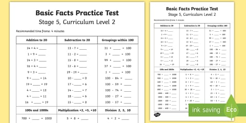 Basic Facts Speed Test