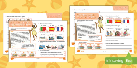 French: My Holiday Suitcase Activity Sheet