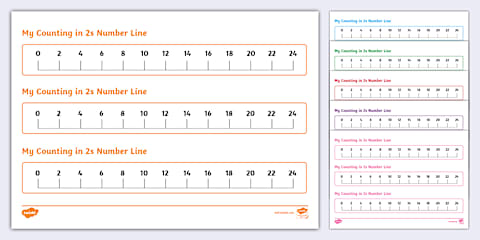 Colourful Counting in 10s Number Lines