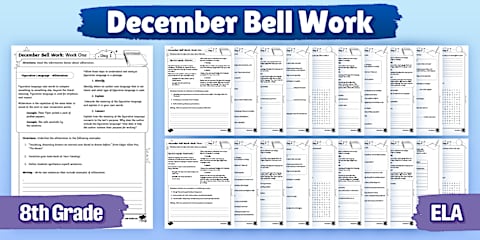 Eighth Grade ELA May Bell Work Bundle