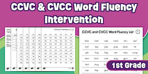 CVCC Words Activity Booklet for K-1st Grade