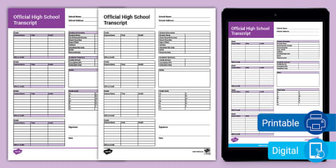 Editable Elementary School Homeschool Report Card Word & Google Docs