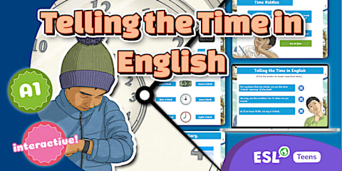 ESL Telling the Time Listening Comprehension Activity [Kids, A2]