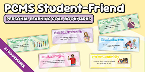 PCMS Student-Friend Personal Learning Goal Bookmarks