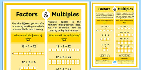 Factors and Multiples Poster