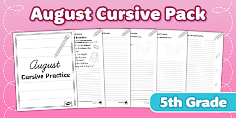 Fifth Grade Monthly Cursive Bundle