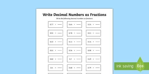 Converting Decimals to Fractions