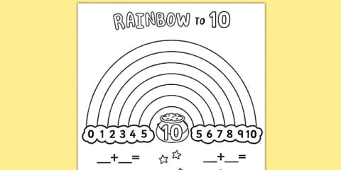 Rainbow Themed Number Facts to 20 Worksheet / Worksheet - rainbow ...