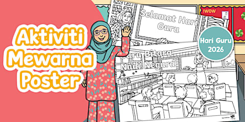 Lembaran Mewarna Hari Kebangsaan Malaysia - Tema Alam Sekitar