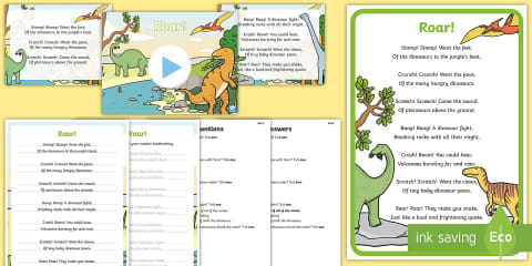 Prehistoric Creature Poem Example