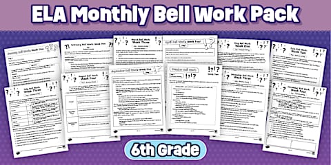 Sixth Grade 2026 Math Problem of the Day Calendar Pack