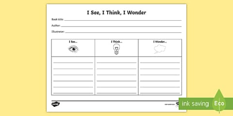 I See, I Think, I Wonder Worksheet
