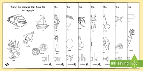 Vowel Digraph Formation Practice Activity Sheets