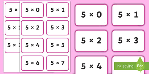 5x Table Activity Sheet