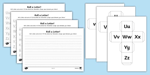 Roll a Letter - Handwriting ABCDEF Activity Sheet