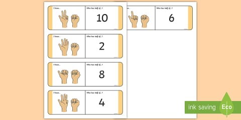 Doubles and Halves to 10 Loop Cards