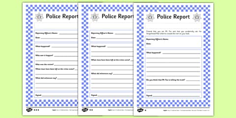 Crime Report Writing Template