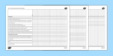 2014 Curriculum Year 2 English Writing Assessment Individual Checklist