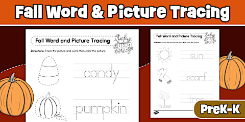 Community Helpers Word and Picture Tracing Worksheets
