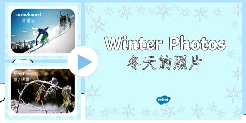 Winter Senses Word Mat English/Mandarin Chinese
