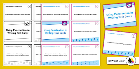 Editing Punctuation Errors Task Cards for 6th-8th Grade