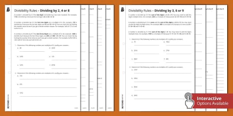 Divisibility Investigation Worksheet