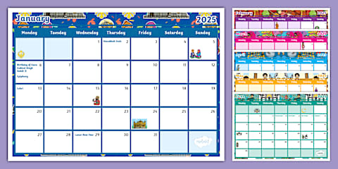 Celebrations and Festivals Around the World 2026 Calendar Display Poster