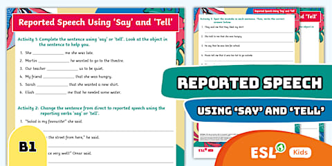 ESL Reported Questions Activity Sheet [Kids, B1]